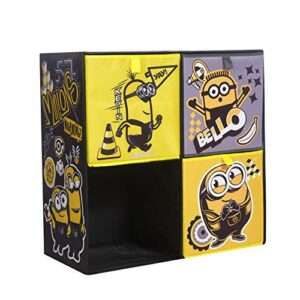 idea nuova minions collapsible soft storage cubby with 3 collapsible cubes, yellow