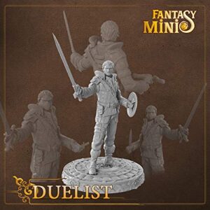 fantasy minis 28mm duelist rogue miniature for tabletop rpg (d&d, dnd, dungeons and dragons, pathfinder, frostgrave)