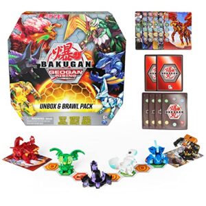 bakugan unbox and brawl 6-pack, exclusive 4 bakugan and 2 geogan, collectible action figures, toys for kids boys ages 6 and up (amazon exclusive)