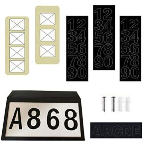 osaladi solar lights outdoor metal sign house numbers solar powered address sign set lighted address sign lamp for home street garden doorplate black outdoor sign outside solar lights