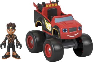 fisher-price blaze and the monster machines toy truck & figure set, ninja blaze & aj, preschool racing play ages 3+ years