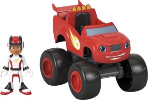 fisher-price blaze and the monster machines toy truck & figure set, blaze & aj, preschool racing play ages 3+ years