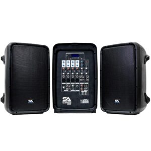 seismic audio - sa-kptvl8 - portable 8 channel 500 watt 8 inch pa/dj speaker & amplifier system with bluetooth