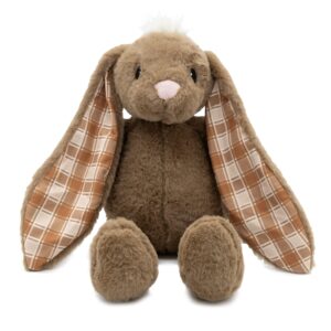 plushible easter bunny plush, cuddly, soft, embroidered stuffed animal toy for newborns, kids, boys, & girls, 14 inch