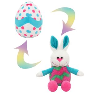 ho-ef bunny stuffed animal, 8.5" plush bunny with floppy ears, machine washable& softness, pink rabbit toys for girls boys kids babies great birthday gifts decorations