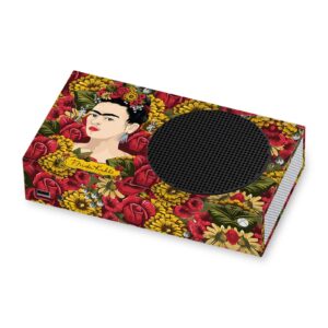 head case designs officially licensed frida kahlo portrait pattern floral vinyl sticker gaming skin decal cover compatible with xbox series s console