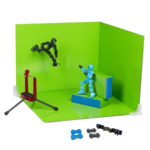 zing klikbot zanimation studio - includes 2 klikbots, phone stand/holder and 2 sided backdrop screen, for ages 6 and up