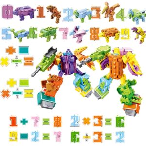 number robots dinosaur toys action figure for kids number learning