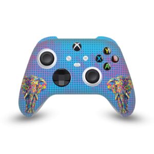 head case designs officially licensed p.d. moreno elephant animals ii vinyl sticker gaming skin decal cover compatible with xbox series x/s controller