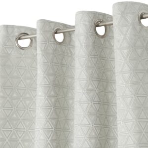 decoberry opaline - set of 2 curtains - mint green triangle pattern, light& sound filtering design, thermal insulation - modern design with grommet heading, 52" x 84"