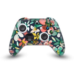 head case designs officially licensed ninola colourful petals green assorted vinyl sticker gaming skin decal cover compatible with xbox series x/s controller