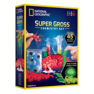 national geographic gross science kit - 45 gross science experiments- dissect a brain, make slime, creepy stem project gifts for boys and girls, halloween activities for kids 8-12 (amazon exclusive)