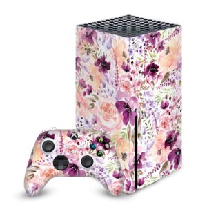 head case designs officially licensed anis illustration floral chaos art mix vinyl sticker gaming skin decal cover compatible with xbox series x console and controller bundle