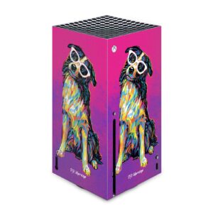 head case designs officially licensed p.d. moreno border collie animals ii vinyl sticker gaming skin decal cover compatible with xbox series x console