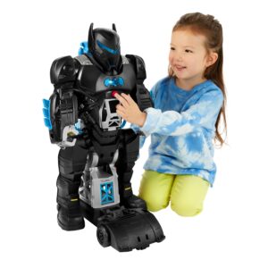 fisher-price imaginext dc super friends batman toy bat-tech batbot playset 2-ft-tall robot with lights & sounds for pretend play kids ages 3+ years​