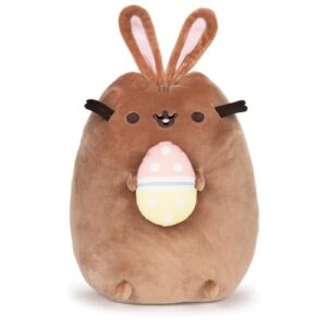 gund pusheen chocolate easter bunny stuffed animal, plush cat, easter decorations, 9.5"