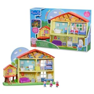 peppa pig f2188 peppa's speelhuis, van opstaan tot naar bed gaan speelmomenten voor peuters met gesproken zinnetjes, licht en geluiden. geschikt vanaf 3 jaar.,multi kleuren