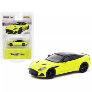 dbs superleggera yellow metallic with black top global64 series 1/64 diecast model car by tarmac works t64g-004-lg