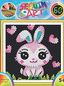 sequin art sequin 60, bunny, sparkling arts & crafts kit; creative crafts for young kids 5 and older