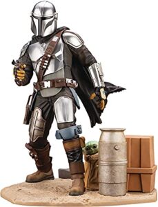 kotobukiya the mandalorian & the child artfx pvc statue, multicolor