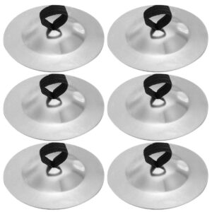 milisten 6pcs finger cymbals, finger cymbals brass zills finger musical instrument for dancer ball party, silver