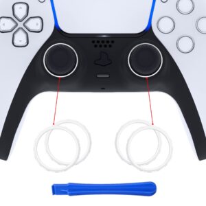 extremerate white replacement accessories for ps5 controller, custom accent rings for ps5 controller - controller not included