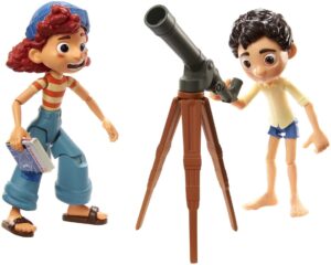 mattel disney and pixar luca stargazers pack with 2 action figures & accessories, set includes luca paguro & giulia 5-inch collectibles