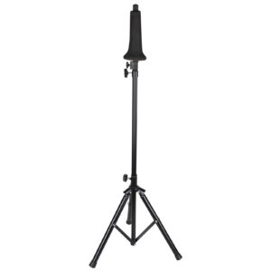 trombone stand portable with cushioned bell mount, black finish height adjustable 40.94-57.5inch