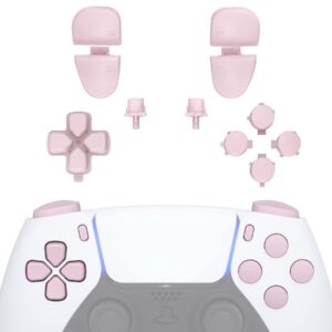 extremerate replacement d-pad r1 l1 r2 l2 triggers share options face buttons, cherry blossoms pink full set buttons compatible with ps5 controller bdm-030 bdm-040 bdm-050 - controller not included