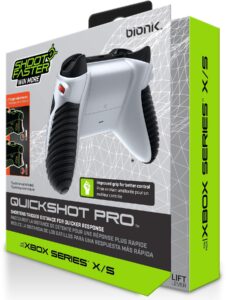 bionik quickshot pro for xbox series x/s: custom grip and dual trigger locks for faster shots and improved gameplay