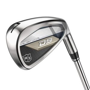 wilson staff golf clubs iron set, d9, 5-pw, sw, a-flex, for right-handers, graphite shaft, 7 clubs, silver/blue, wgr200060a