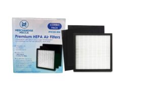 complete replacement filter kit - 1 hepa filters & 2 carbon pre-filters compatible with oreck wk01234qpc fits airvantage wk10002qpc / airvantage plus pet wk10052qpc air purifiers