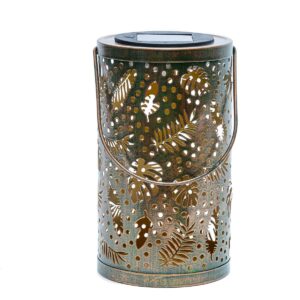 breck's - tropical leaves solar lantern - ideal for patio tables or garden beds - one per offer