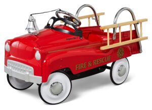 kid trax toddler classic pedal car, kids 3-5 years old, max weight 60 lbs, durable steel, fire truck