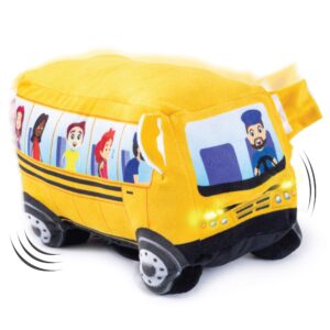 wheels on the bus plush | stuffed school bus | wheelie school | animated singing school bus | plush bus | stuffed school bus toy | school bus stuffed toy | mouth moves and sings wheels on the bus