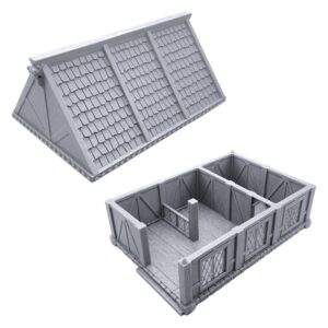 endertoys ulvheim merchant house - stable by terrain4print, 3d printed tabletop rpg scenery and wargame terrain for 28mm miniatures