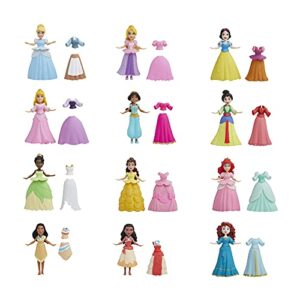 disney princess secret styles royal ball collection, 12 small dolls with dresses, toy for girls ages 4 years and up (amazon exclusive)