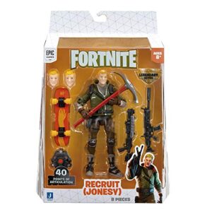 fortnite fnt0655 legendary series, 1 pack-6 inch recruit – jonesy collectible action figure-includes 3 interchangeable faces