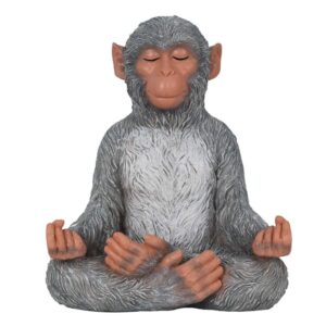 mildahjoy meditating zen yoga monkey garden decorations statues indoor outdoor hand painted resin animal yoga figurine in zen meditation lotus pose - 9 inch tall