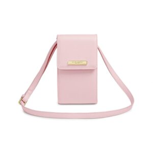 katie loxton taylor womens soft pebble vegan leather adjustable strap crossbody travel bag pale pink