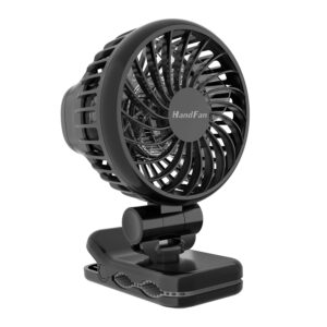 super mini fan with clip, battery operated pocket fan, small portable desk fan, 3 speeds adjustable, strong airflow, 360° free rotation, for travel, indoors, outdoors