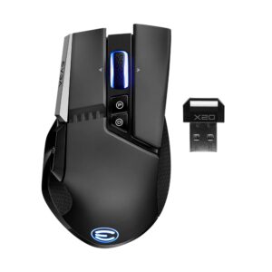 evga x20 wireless gaming mouse, wireless, black, customizable, 16,000 dpi, 5 profiles, 10 buttons, ergonomic 903-t1-20bk-kr