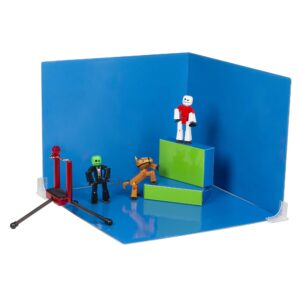 stikbot zanimation studio with pet - includes 2, 1 horse, 1 phone stand and 1 reversible backdrop - in eco-friendly packaging