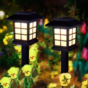 anordsem 8 pack solar lights outdoor pathway, pathway lights solar powered, waterproof pathway solar lights, upgrade solar landscape lighting for walkway, garden, park, sidewalk (warm white)