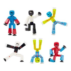 zing stikbot series 4 - color 6 piece posable action figure set - for stop motion animation - ages 4 and up