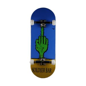 soldier bar fingerboards complete (5 layer canadian maple 34mmx 98mm deck) finger skateboards (+34mm truck+globular wheels) (cactus)