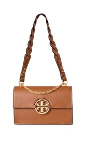 tory burch women's miller flap shoulder bag, light umber, tan, one size