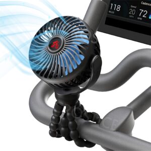 crostice fan for peloton, fan for peloton bike & bike+, upgraded battery fan with flexible tripod, 360°rotation usb fan adjustable 3 speed, accessories for peloton, fan for bike & treadmill