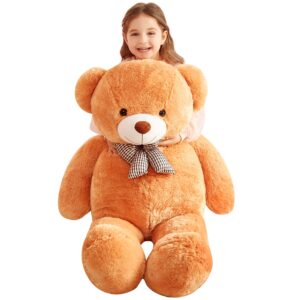 ikasa giant teddy bear plush toy stuffed animals (brown, 47 inches)