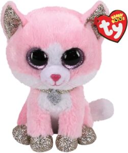 ty 2007516 fiona cat beanie boo pink stuffed animal, multicoloured, 3.1 x 2.75 x 5.51 centimeters